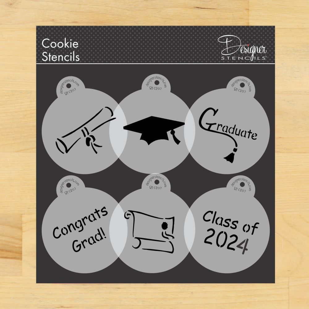 Graduation Cookie Stencils by Designer Stencils – Confection Couture ...