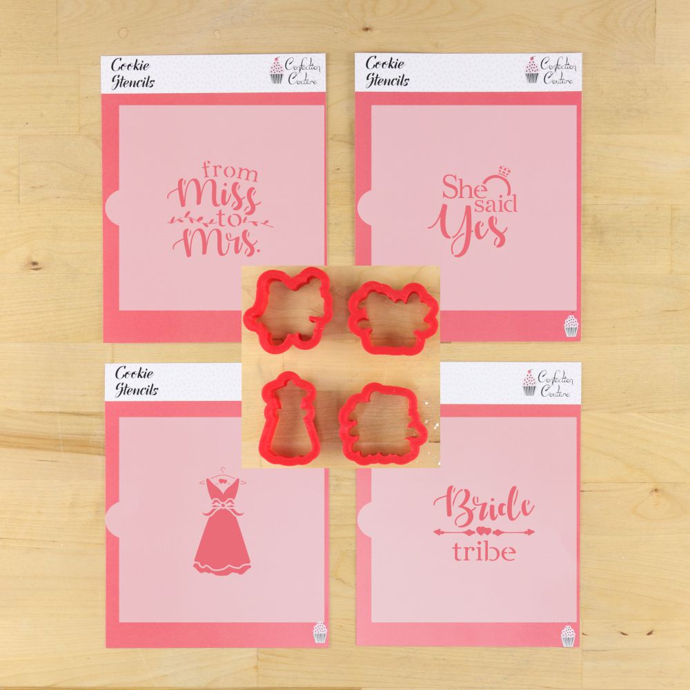 She Said Yes Cookie Stencils | Bridal Shower Cookies – Confection ...