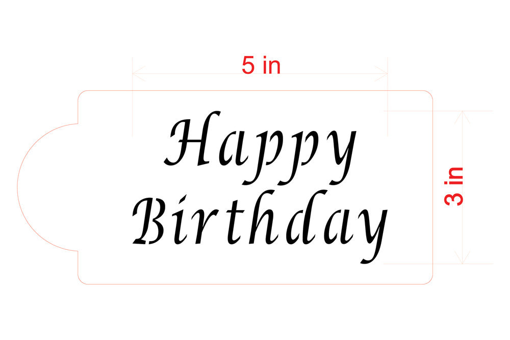 Happy Birthday Stencil For Cakes by Designer Stencils – Confection ...