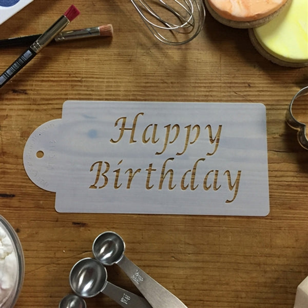 Happy Birthday Stencil For Cakes by Designer Stencils – Confection ...