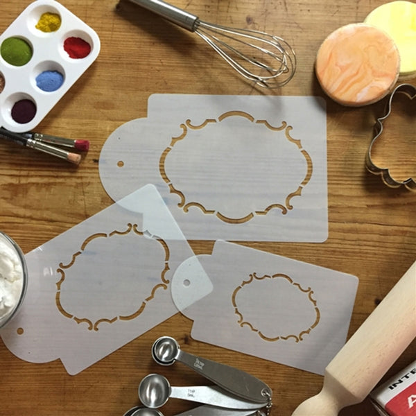 Three Oval Shaped Monogram Stencils for Decorating Cakes – Confection ...