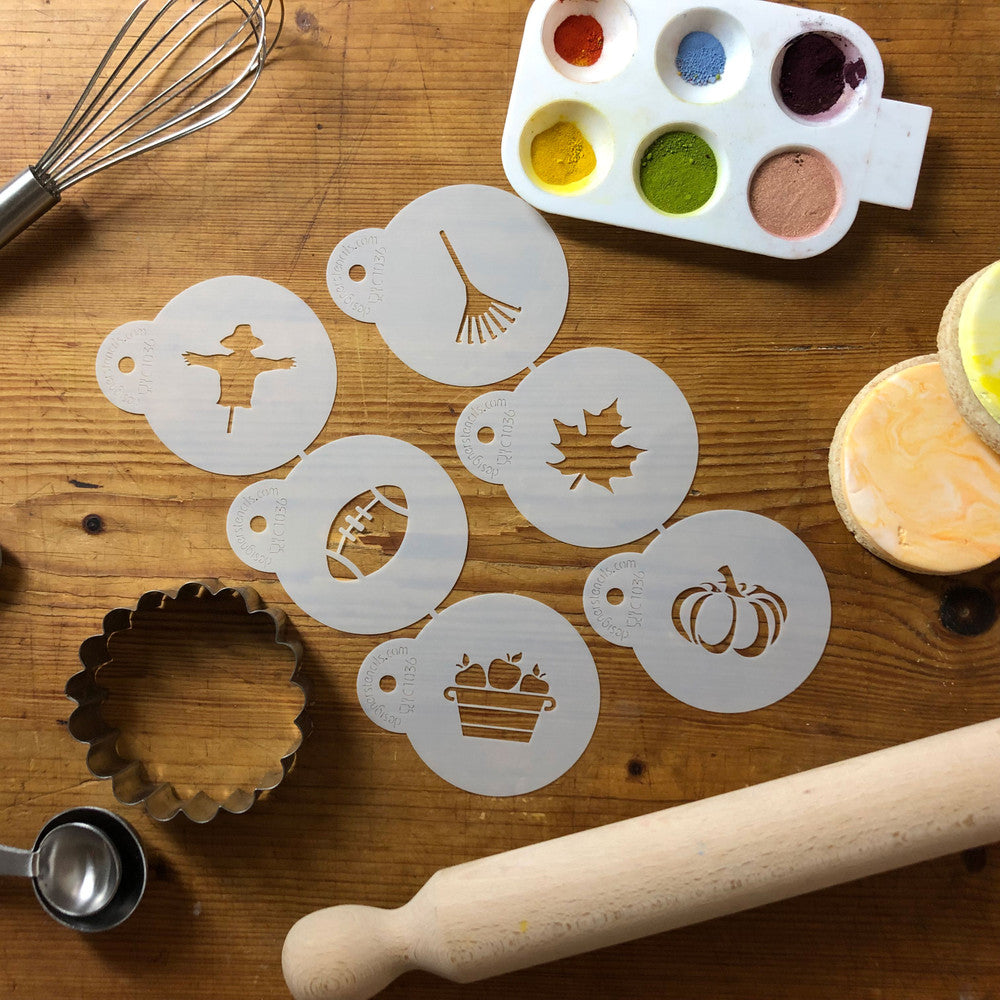 Fall Autumn Season Round Stencils for Cookie and Cupcakes – Confection ...