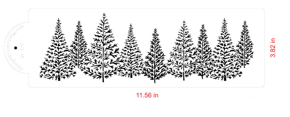 Pine Trees Stencil for Holiday and Birthday Cakes - Confection Couture ...