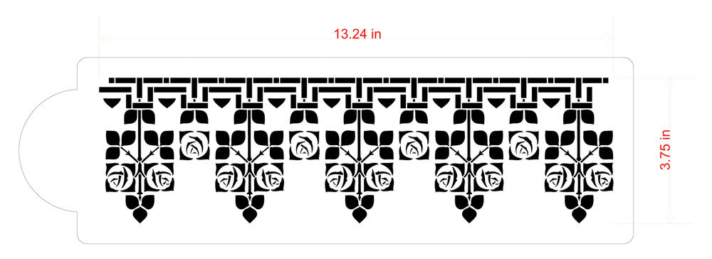 Arts and Crafts Rose Border Stencil for Tiered Wedding Cakes ...