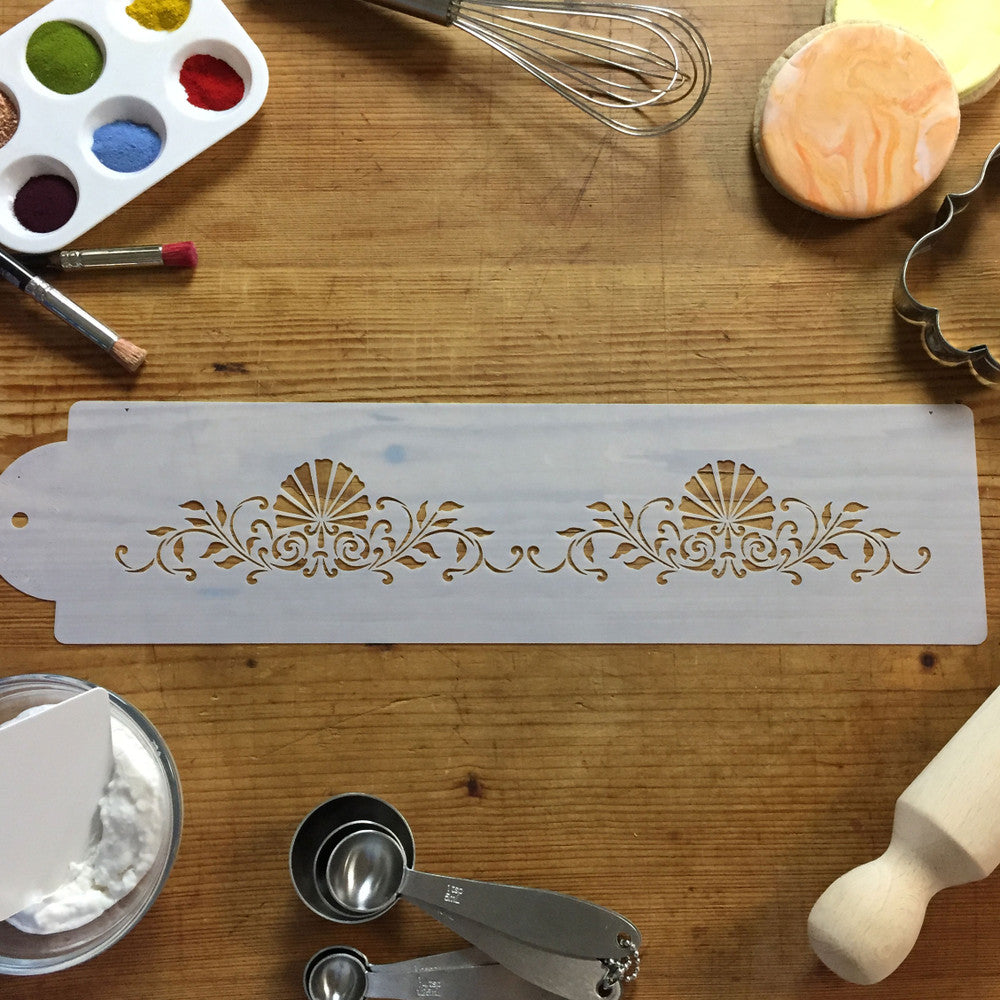 Scallop Shell Stencil for Beach Themed Wedding Cakes – Confection ...