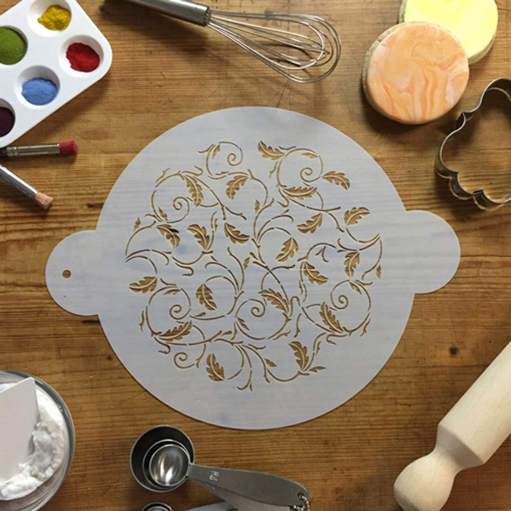 Falling Oak Leaf Pattern Stencil Top for Pies and Cakes – Confection ...