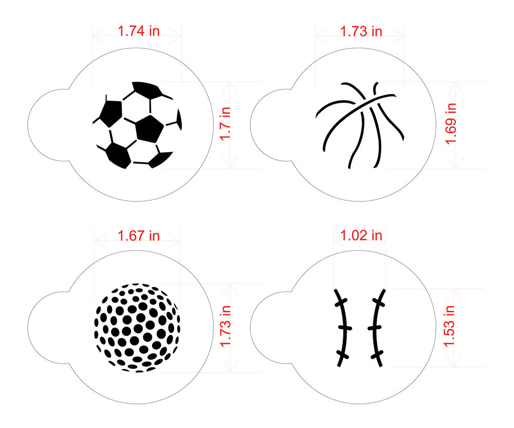 Sports Ball Cookie Stencils by Designer Stencils – Confection Couture ...