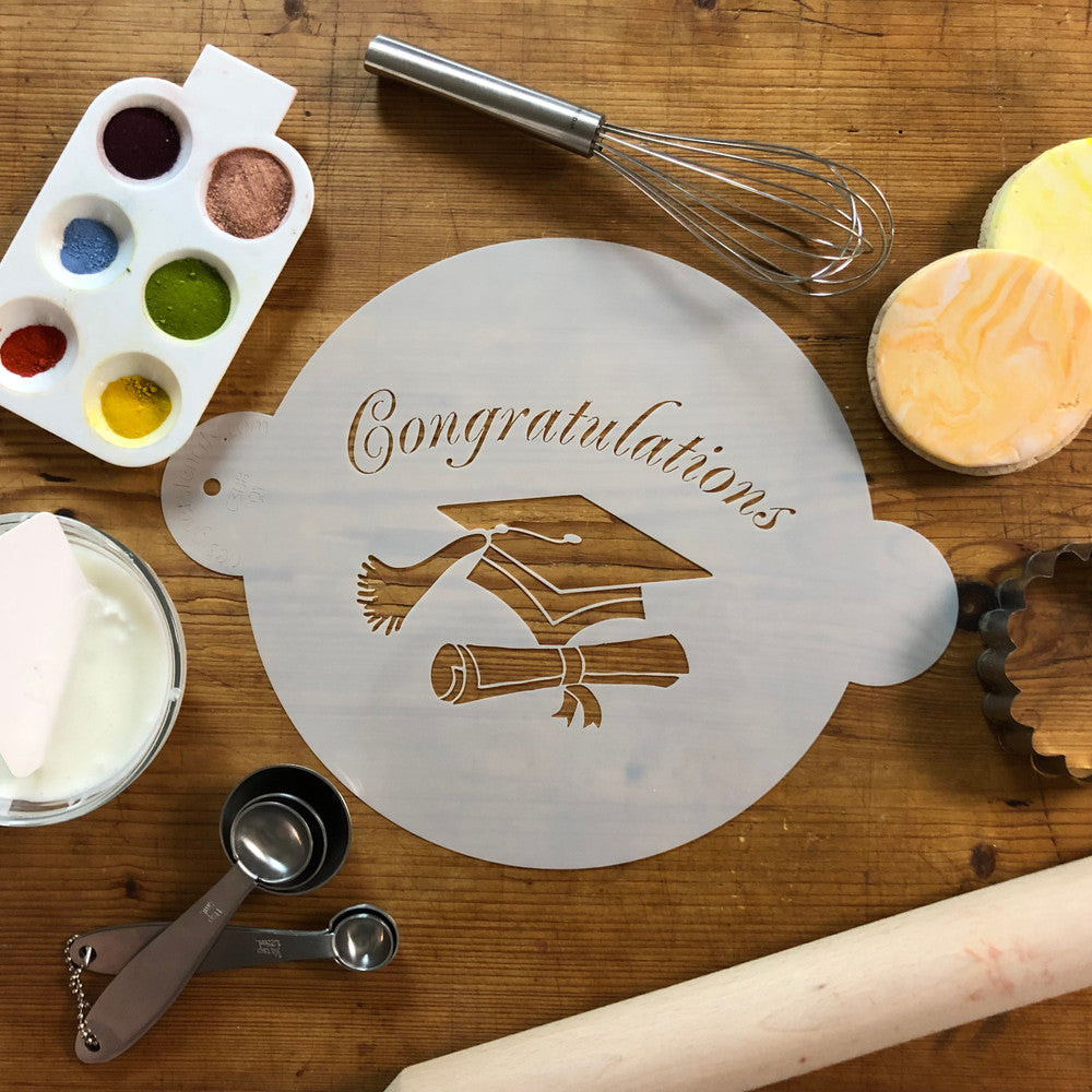Round Stencil Top for 2024 Graduation Cakes – Confection Couture Stencils