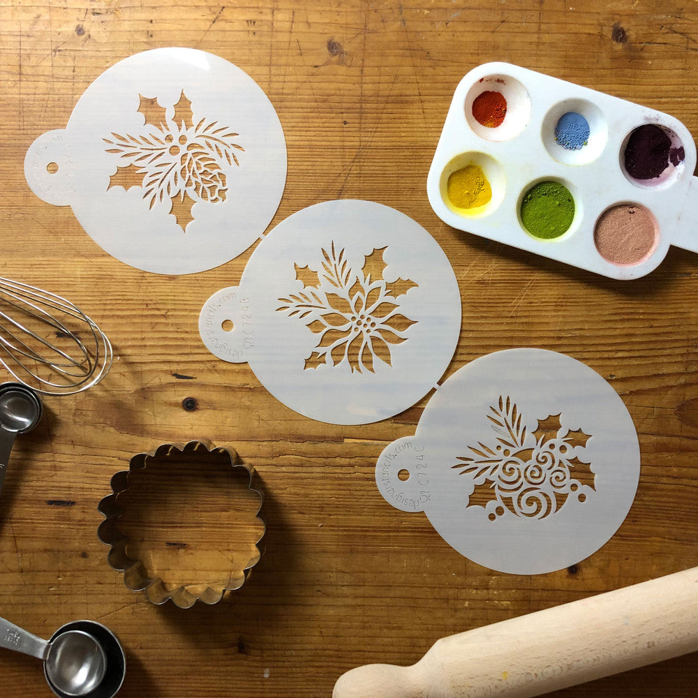 Forever Green Round Ornament Cookie Stencil Set – Confection Couture ...
