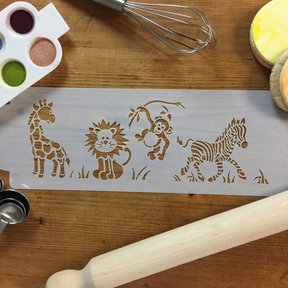 Jungle Animals Stencil for Baby Shower and Birthday Cakes – Confection ...