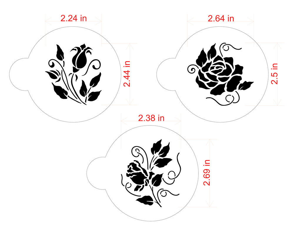 Round Roses Cookie Stencils From Designer Stencils – Confection Couture ...