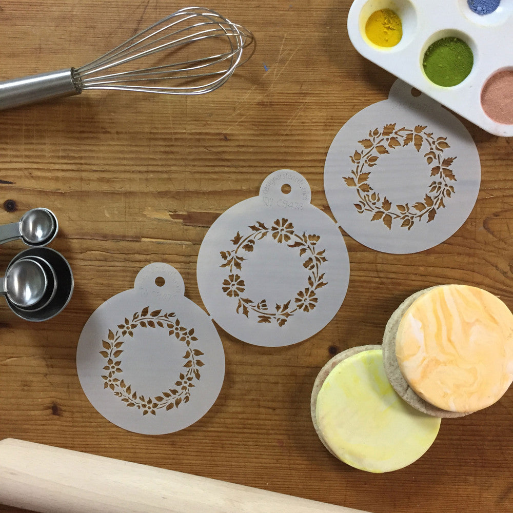 Floral Chain Cookie Stencil Rounds From Designer Stencils – Confection ...