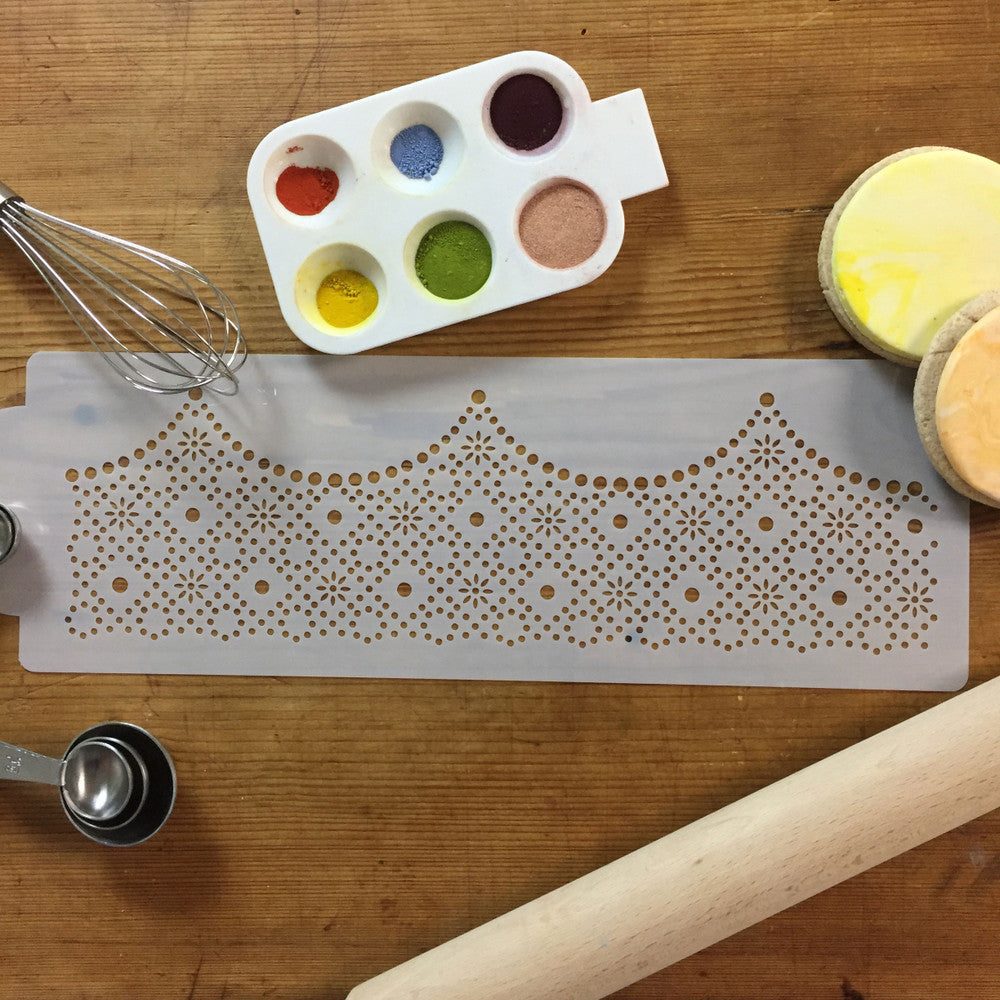 Embroidered Pearls Stencil for Decorating Cakes – Confection Couture ...