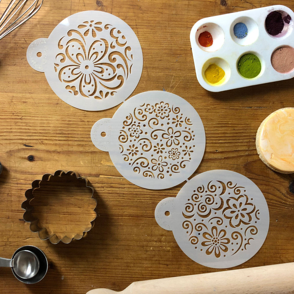 Whimsical Flower Cookie Stencil Rounds by Designer Stencils ...