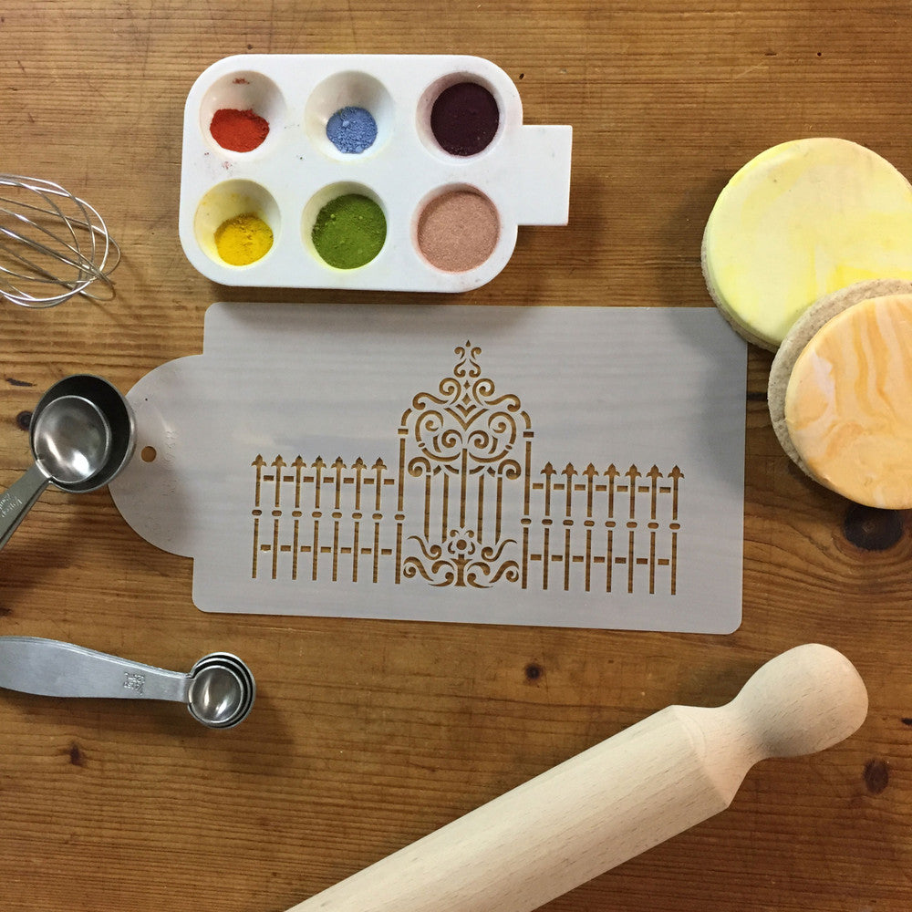 Victorian Gate and Fence Stencil for Wedding or Halloween Cakes ...