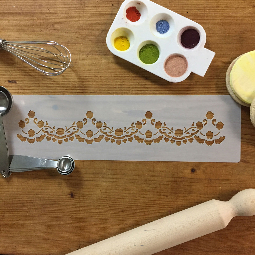 Scallop Cake Stencil Side From Designer Stencils – Confection Couture ...