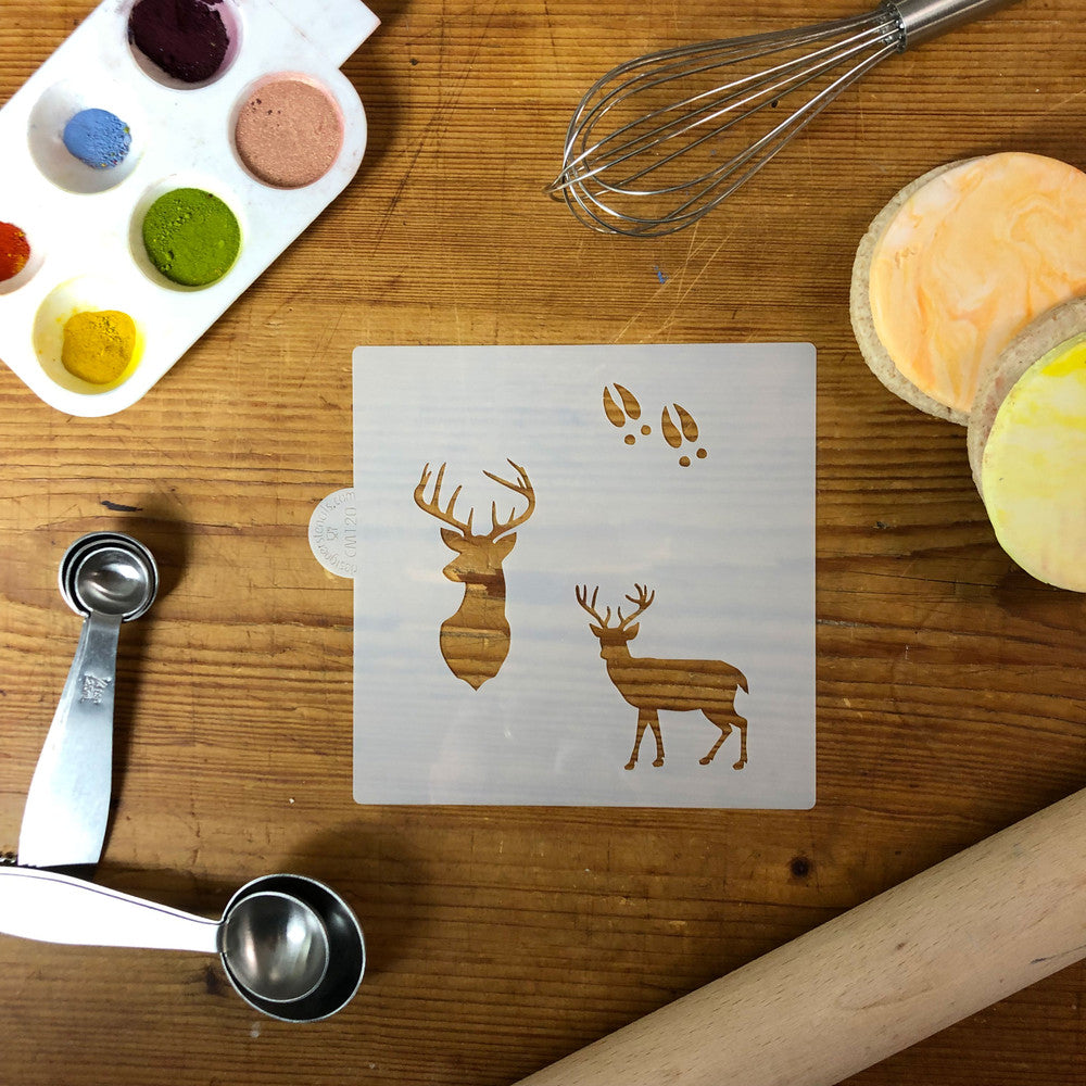 Buck and Deer Elements Cookie Stencil by Designer Stencils – Confection ...
