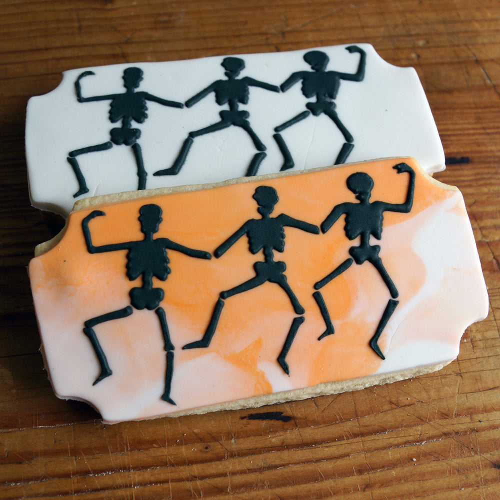 Skeleton Cookie Stencil: Spooky Skeleton Designs – Confection Couture ...