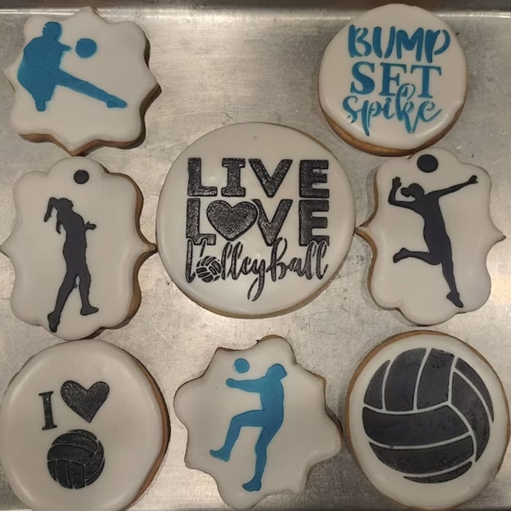 Volleyball Cookie Stencil Set: Fun Volleyball Theme Cookies – Confection Couture Stencils