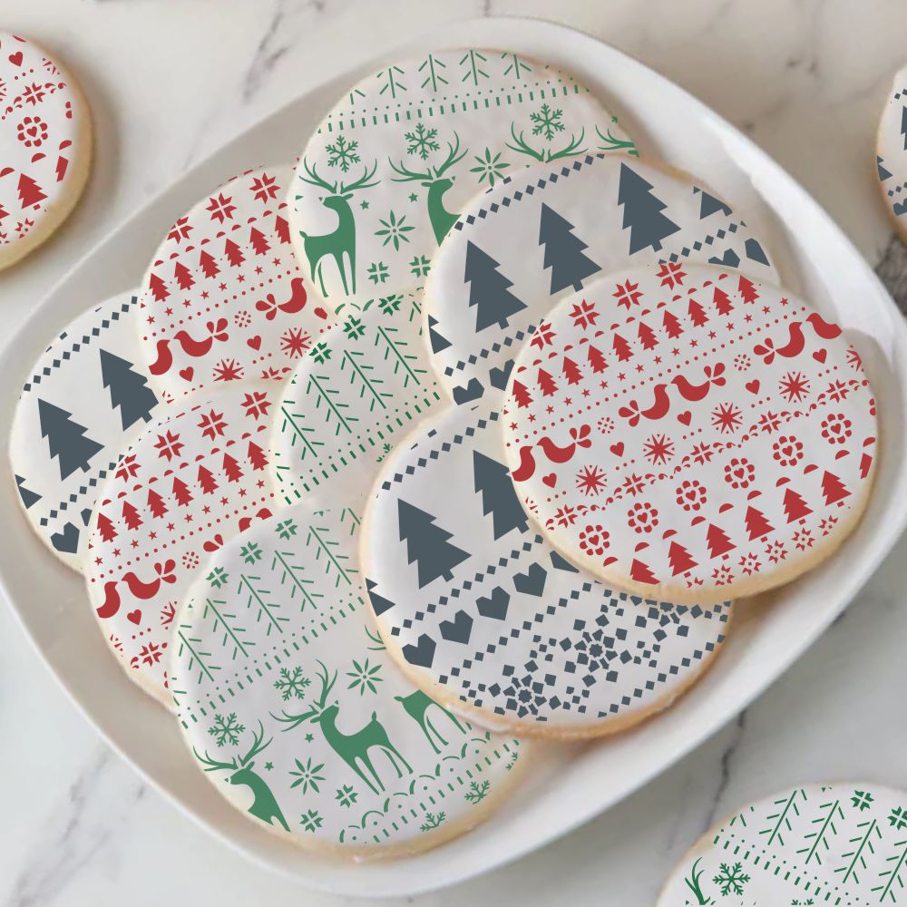 Fair Isle Christmas Cookie Stencil Set for Cookie Decorating ...
