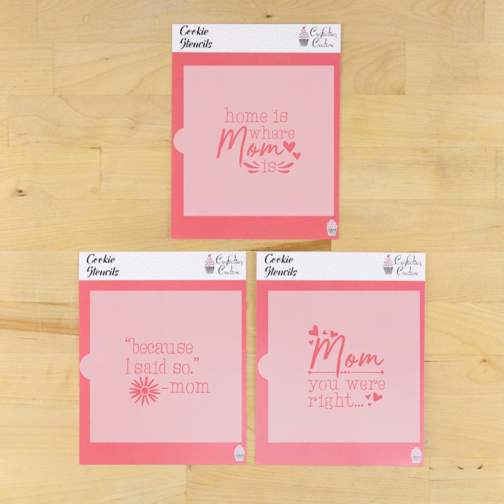 Mom Messages Cookie Stencil Multi-Piece Set – Confection Couture Stencils