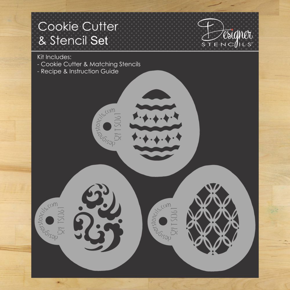 Mini Easter Egg Cookie Stencil and Cutters: Designer Stencils – Confection Couture Stencils