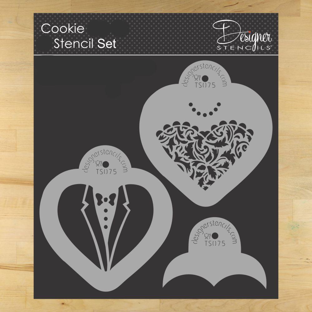 Wedding Cookie Stencil and Cutter Sets | Designer Stencils – Confection ...