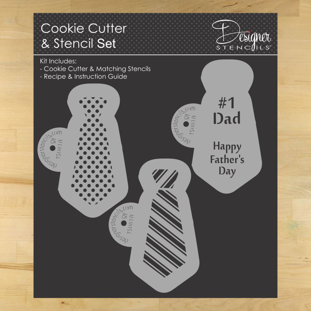 Necktie Stencil and Cookie Cutter for Father's Day Cookies – Confection ...