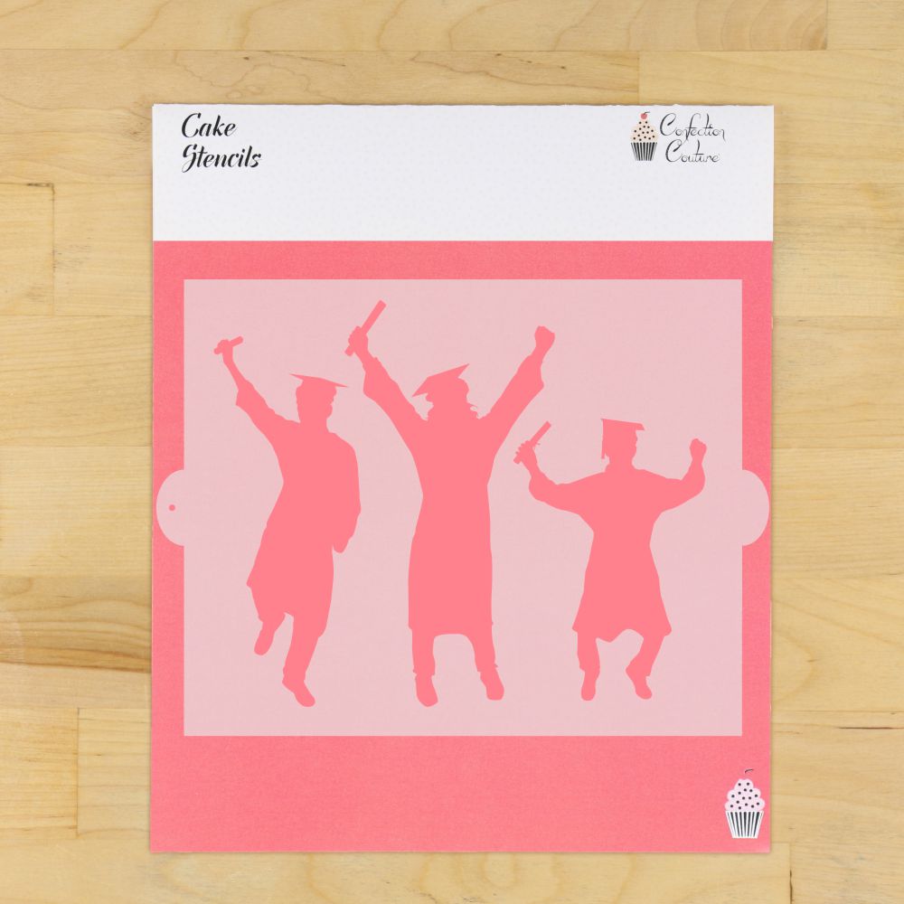 Grad Celebration Stencil for Cake Decorating
