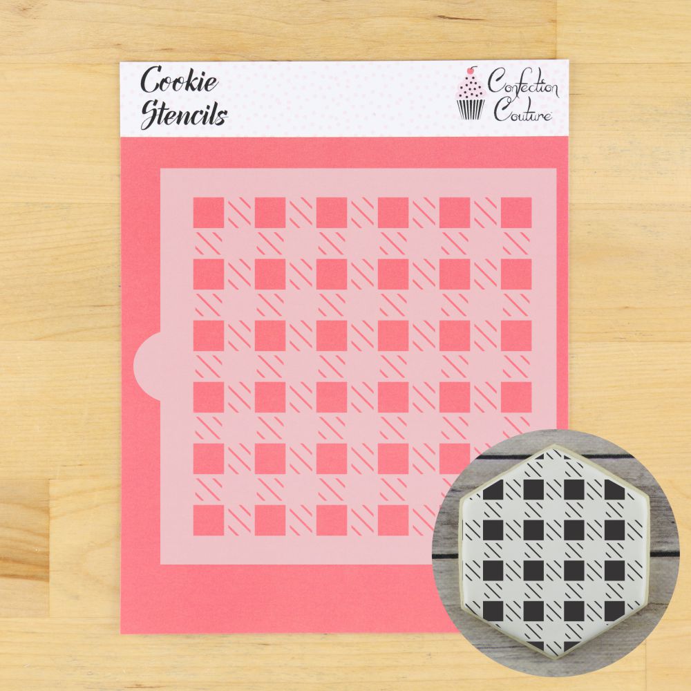 Buffalo Plaid Stencil for Cookies and Cakes – Confection Couture Stencils