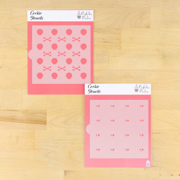 Skull and Bones Halloween Cookie Stencil – Confection Couture Stencils