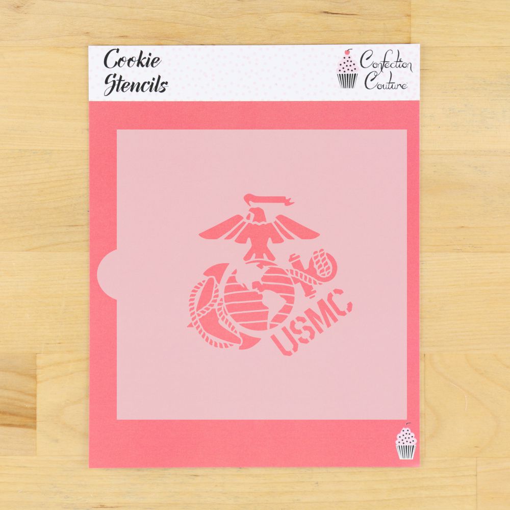 USMC Emblem Cookie Stencil | US Marines Cookies – Confection Couture ...