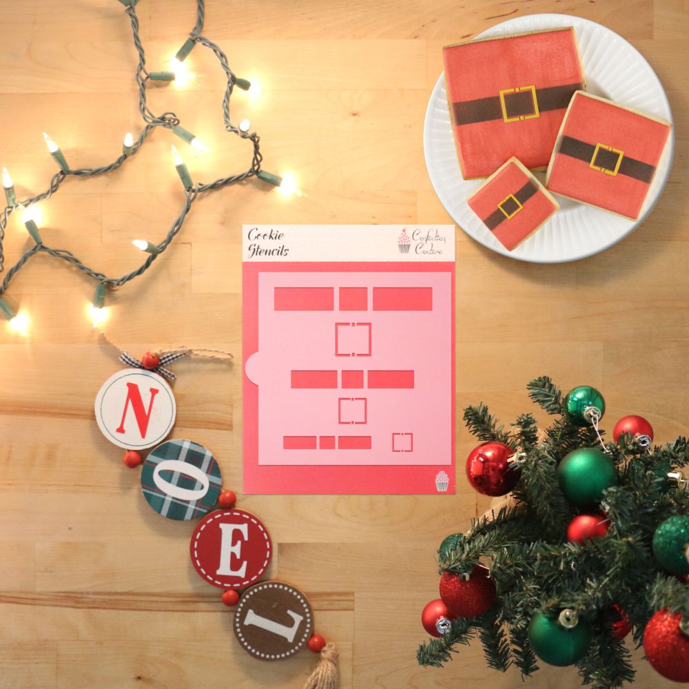 Santa Belt Cookie Stencil | Christmas Cookie Decorating Stencil ...