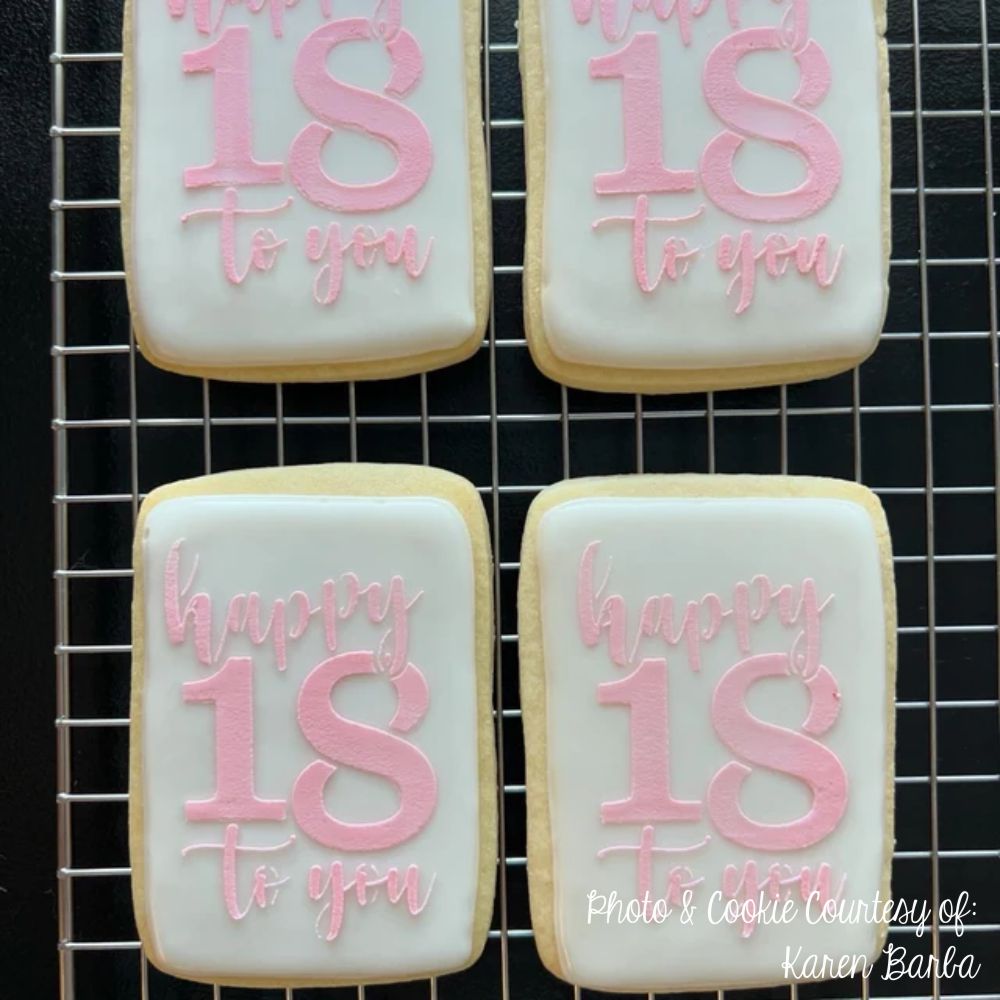 Happy 18th To You Birthday Stencil for Cakes and Cookies – Confection ...