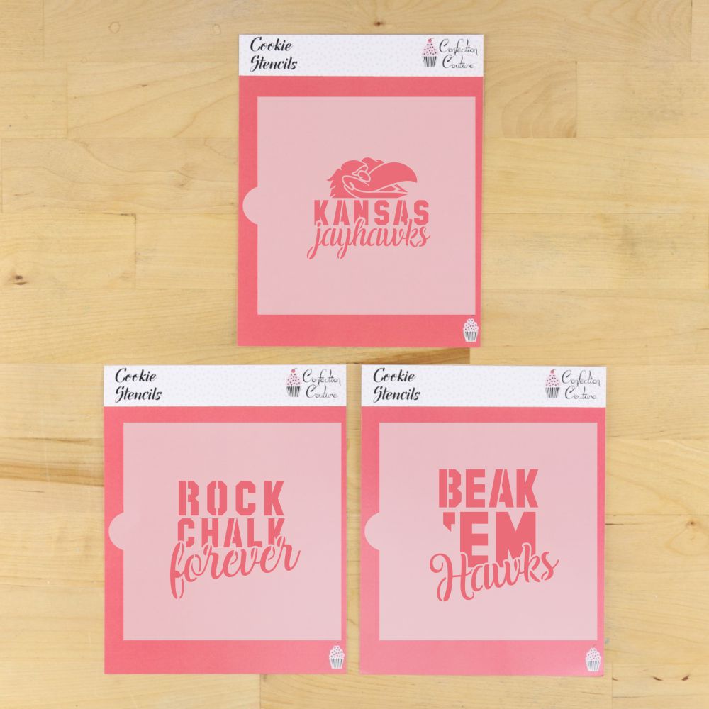 Jayhawks Stencil Set for Decorating Cookies – Confection Couture Stencils