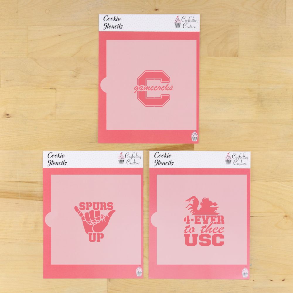 Spurs Up Gamecocks Stencil for Cookie Decorating – Confection Couture ...