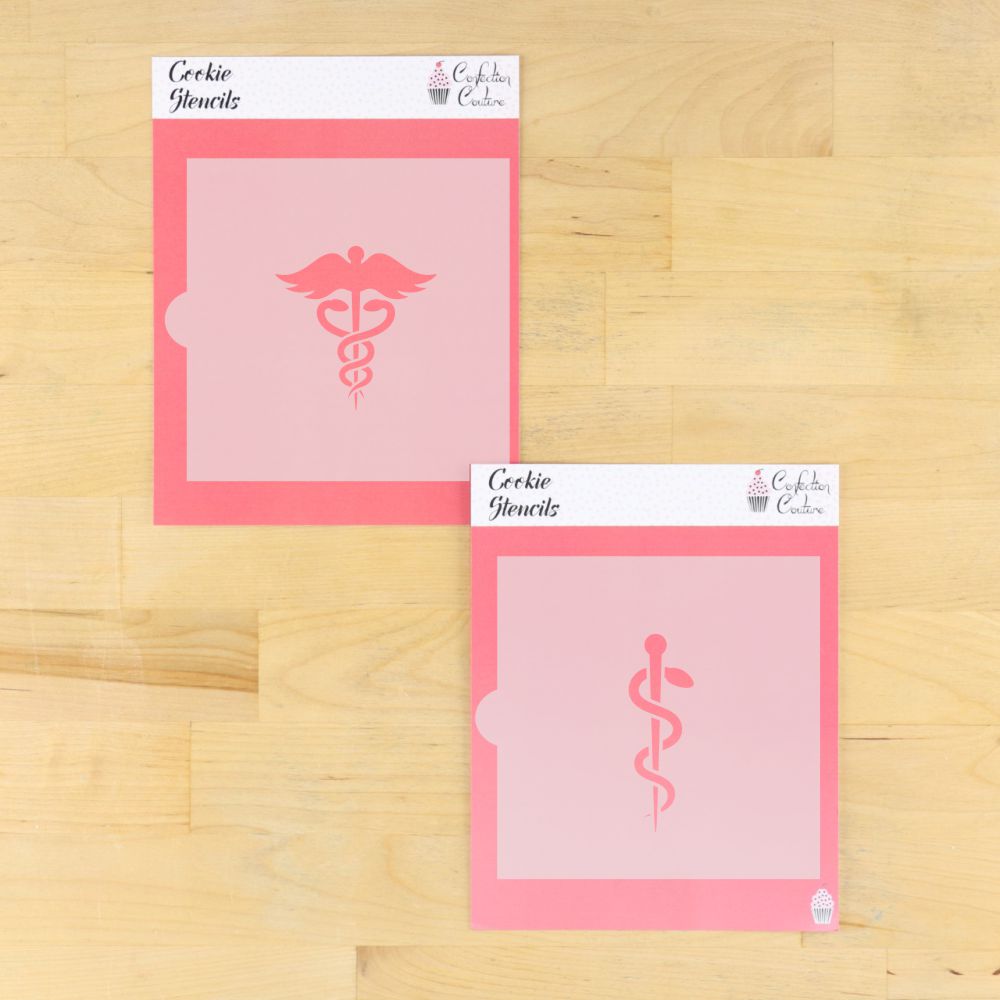 Medical Caduceus Symbols Cookie Stencils – Confection Couture Stencils
