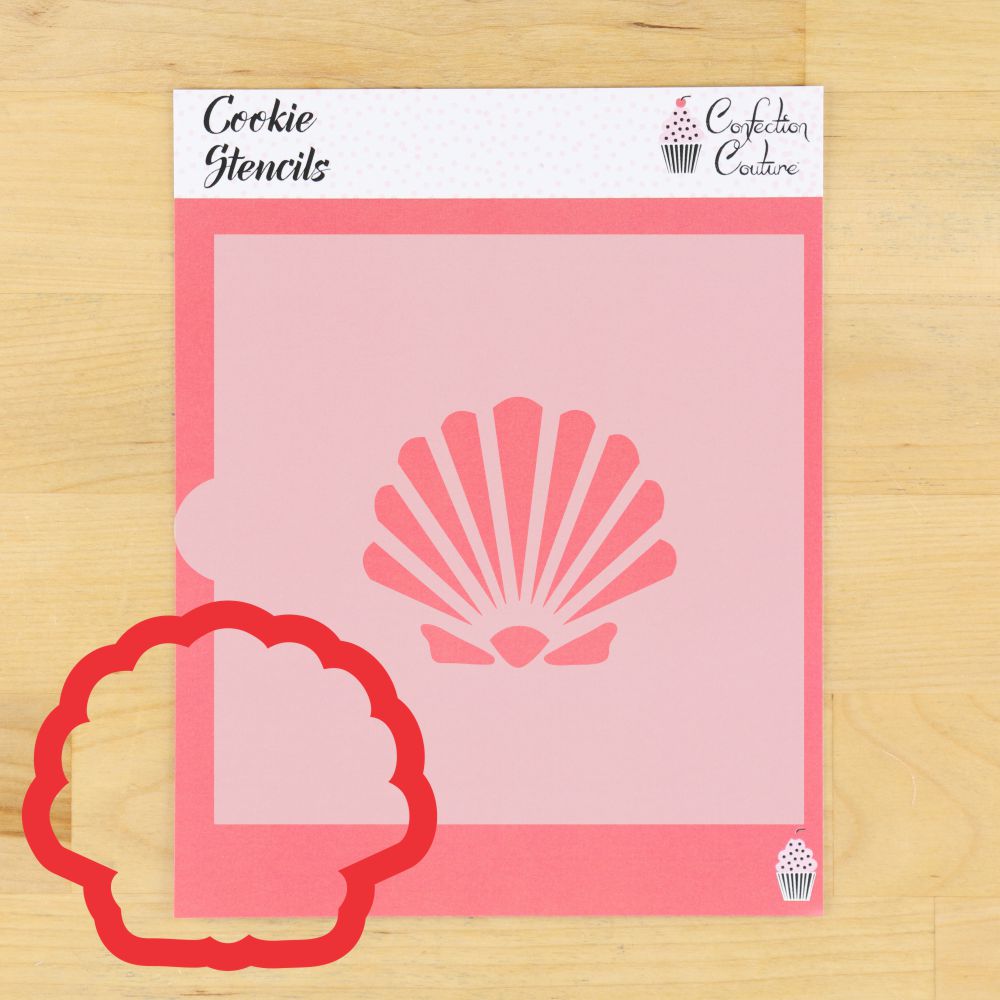 Shell Cookie Stencil and Cookie Cutters – Confection Couture Stencils