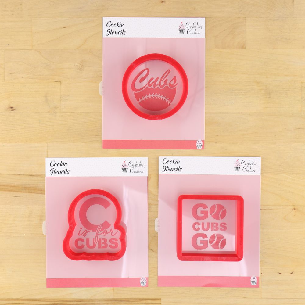 Cubs Theme Baseball Stencil Set for Cookies – Confection Couture Stencils