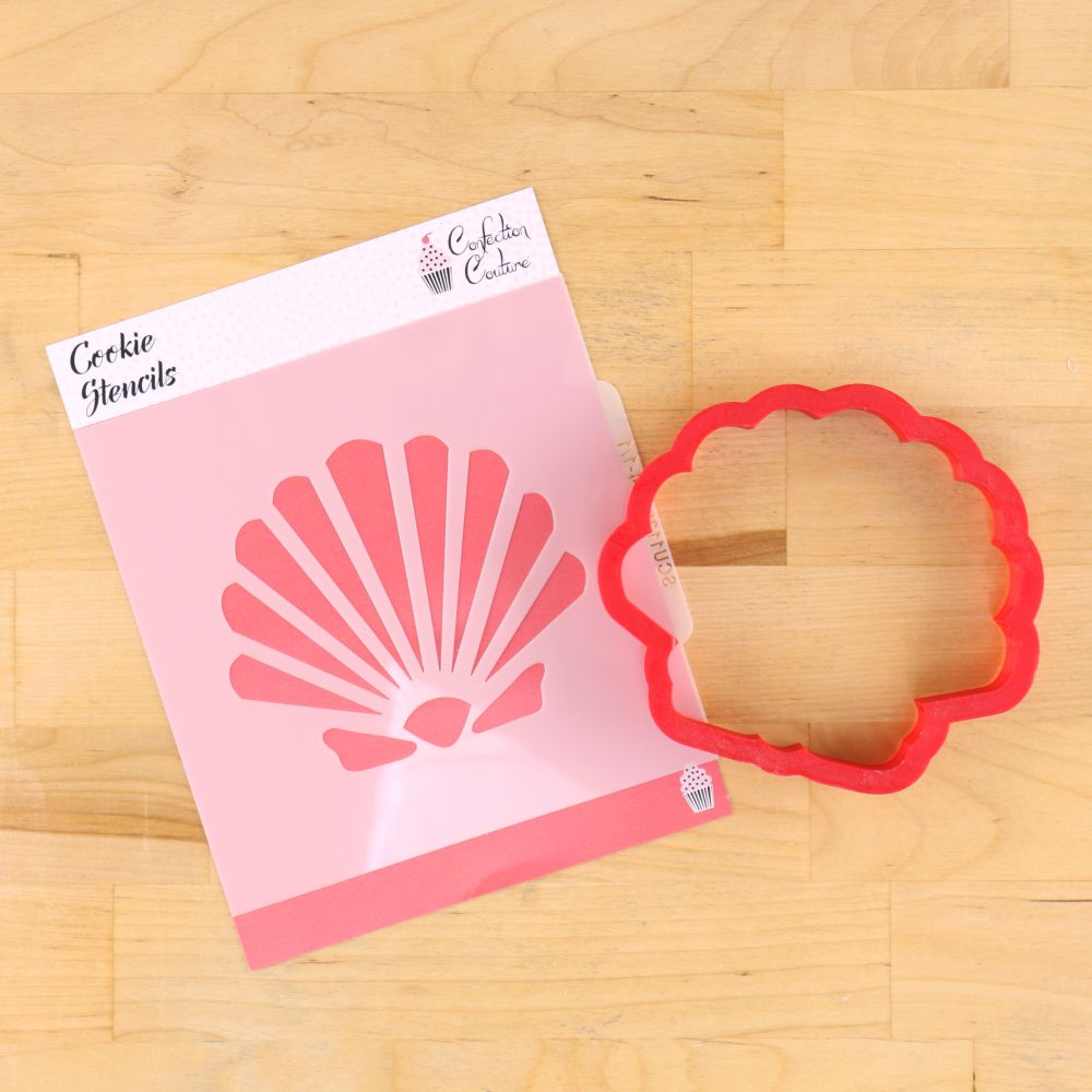 Shell Cookie Stencil and Cookie Cutters – Confection Couture Stencils