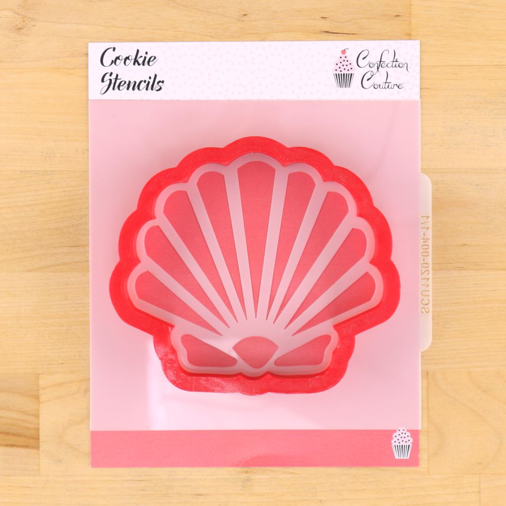 Shell Cookie Stencil and Cookie Cutters – Confection Couture Stencils