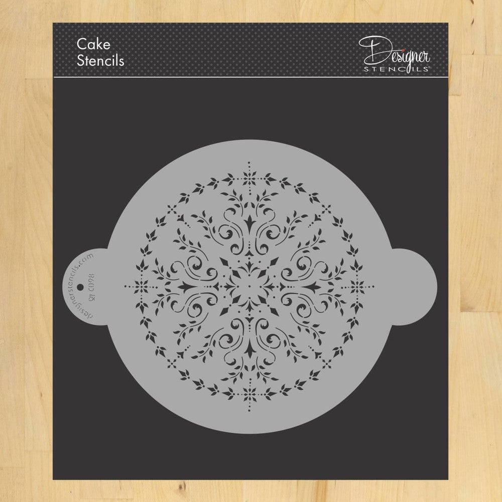 Medallion Round Cake Stencil Top by Designer Stencils - Confection ...