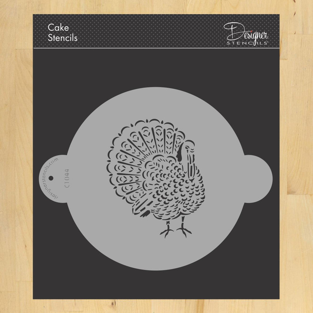 Feathered Turkey Stencil Cake Top by Designer Stencils – Confection ...