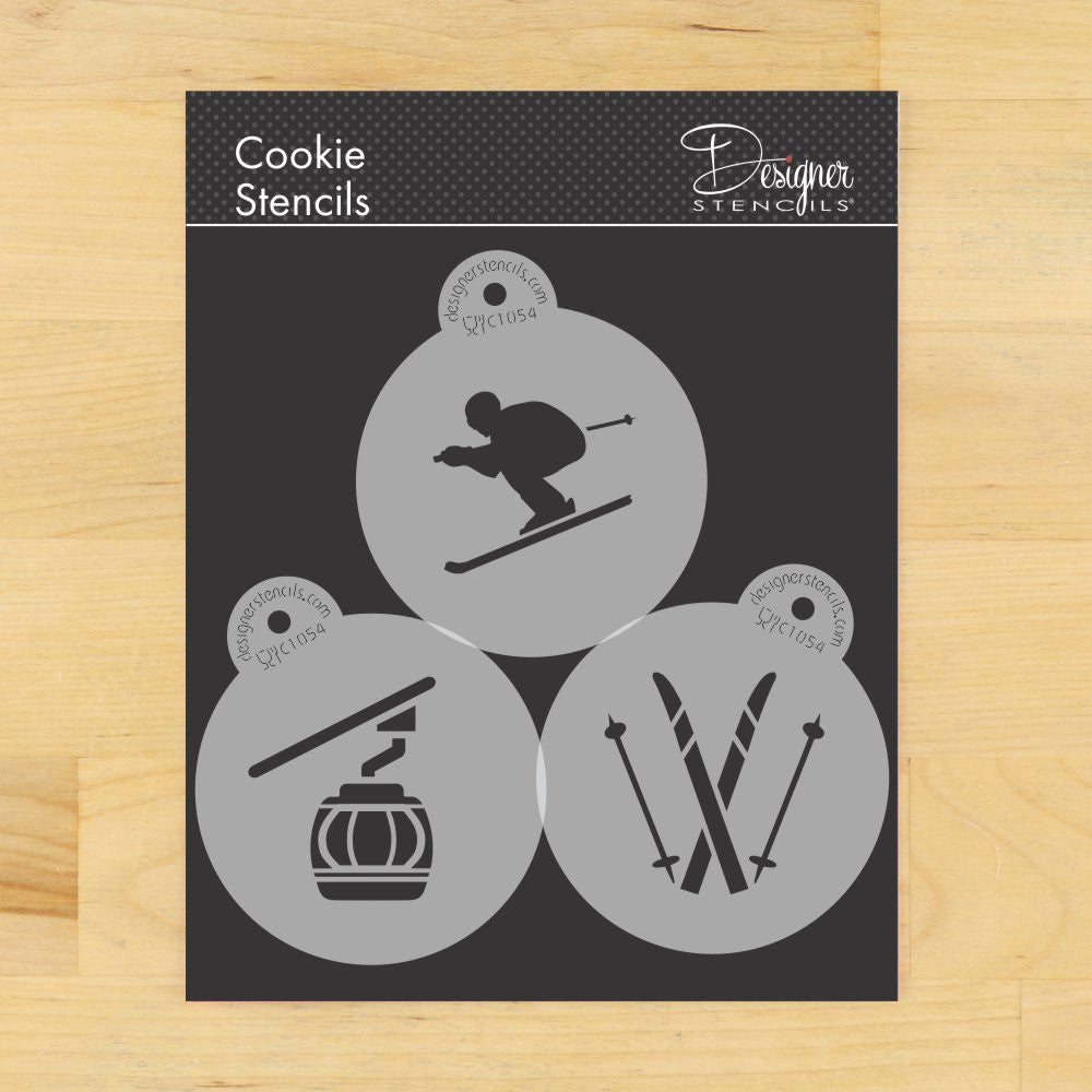 Trio Skiing Cookie Stencil Set From Designer Stencils – Confection ...