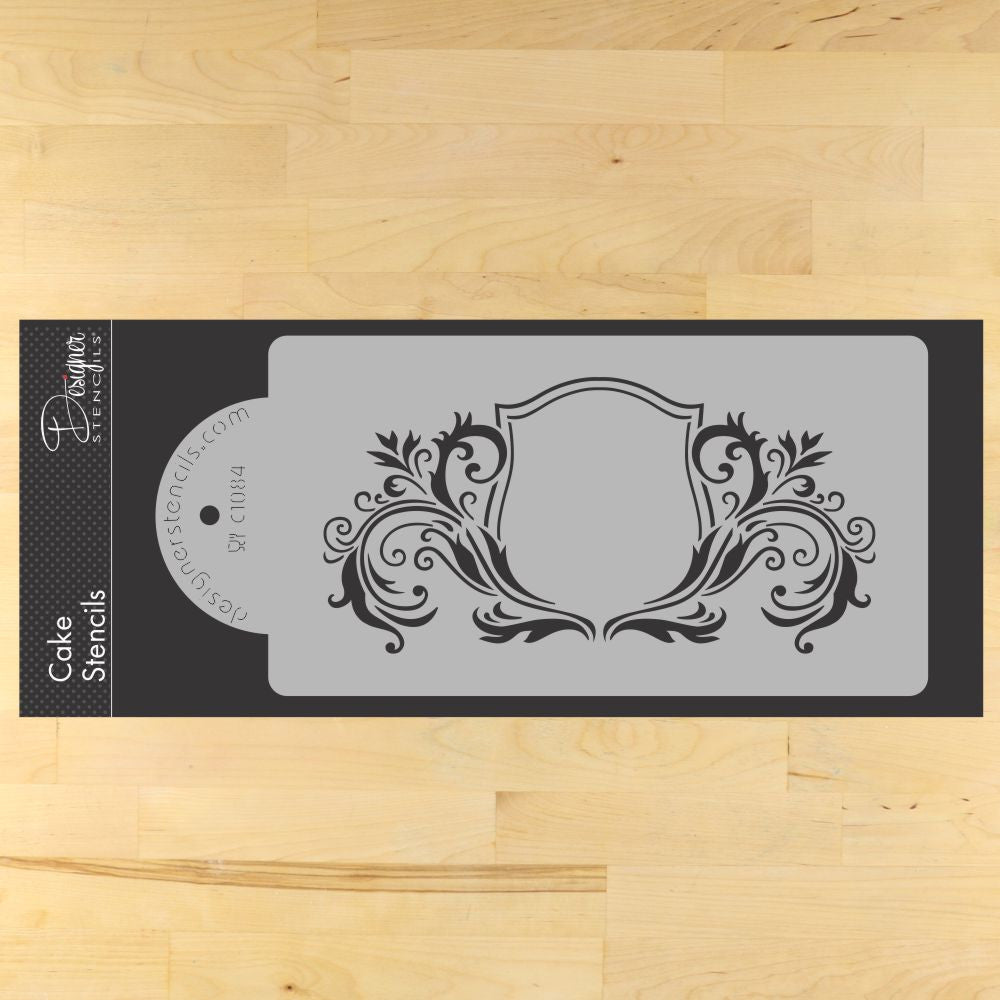 Ornate Monogram Crest Cake Stencil: Crest Custom Cakes – Confection ...