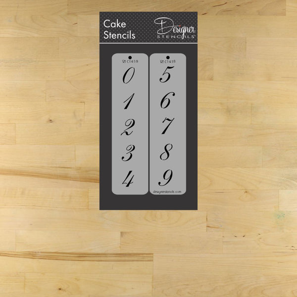 Script Style Numbers for Decorating Cakes – Confection Couture Stencils