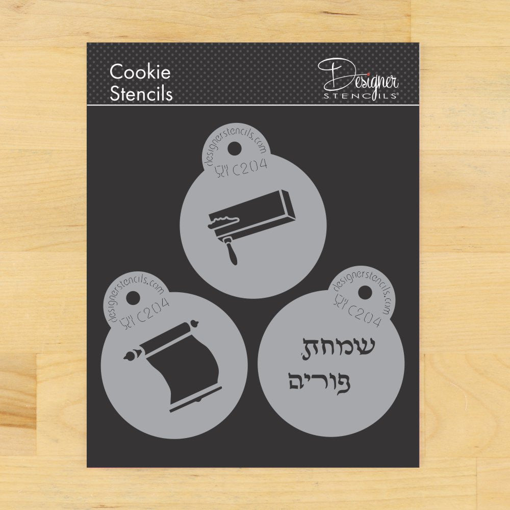 Purim Symbols Cookie Stencil Rounds by Designer Stencils – Confection ...