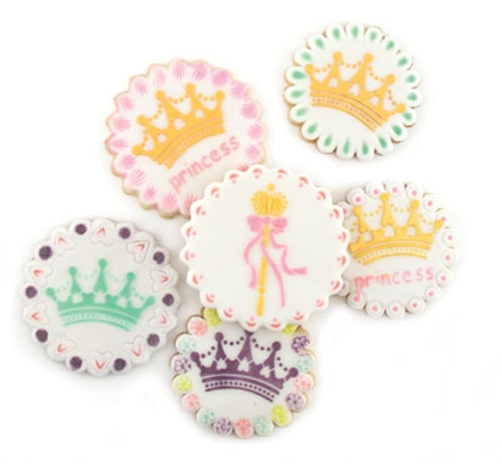 Princess Crowns Stencils Rounds for Cakes and Cookies – Confection ...