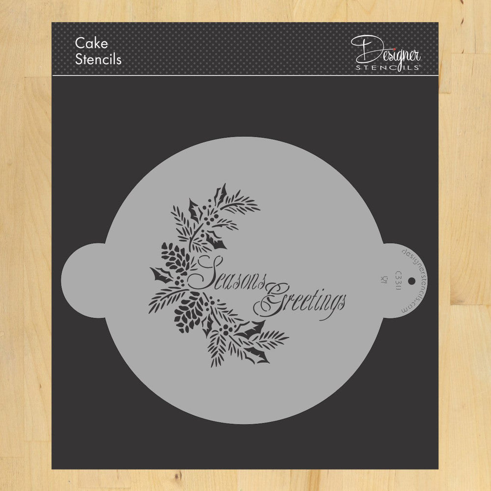 Seasons Greetings Spray Stencil Top for Pies and Cakes – Confection ...