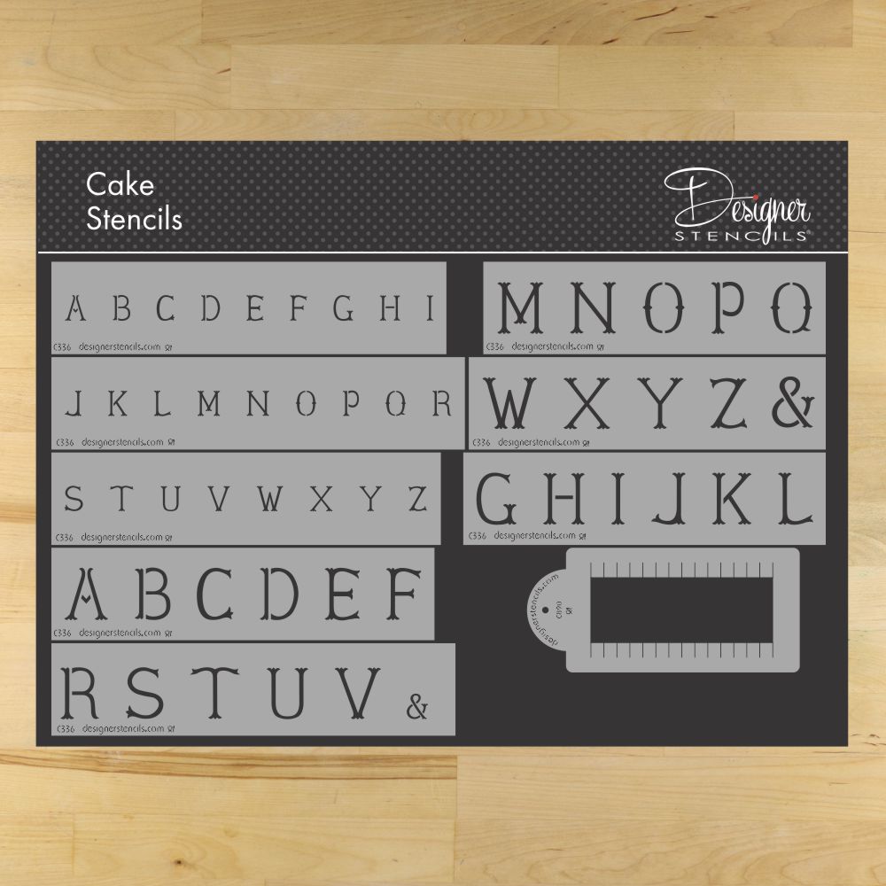 Basic Alphabet Lettering Stencils for Cake Decorating – Confection ...